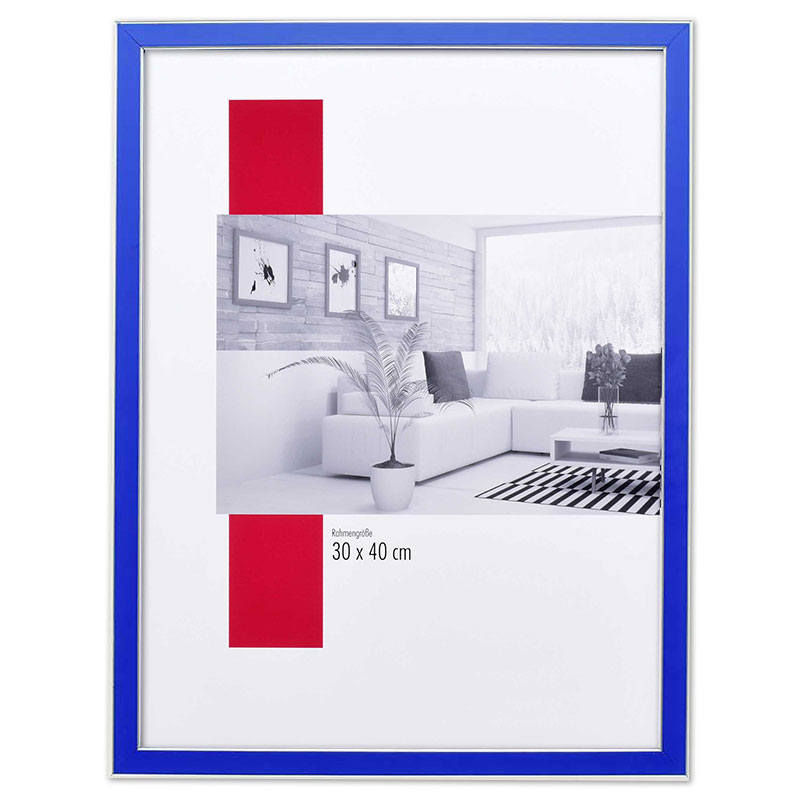 Holz-Bilderrahmen Moulins 13x13 cm | blau | Normalglas | Effekt ...